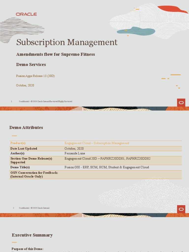 20D Subscription Management - Supremo - Amendments Flow - Training | PDF | Invoice | Oracle ...