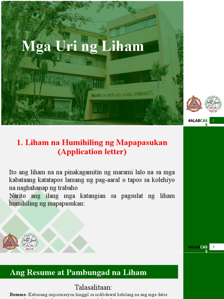 Mga Uri NG Liham | PDF