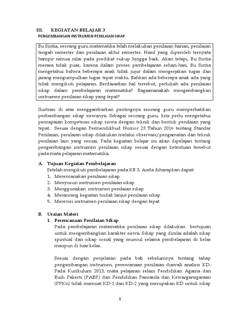 Modul Penilaian Sikap Mat | PDF