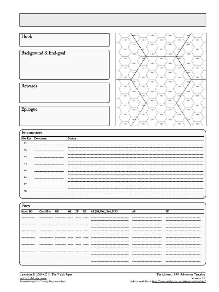 Adventure Template - Hex | PDF