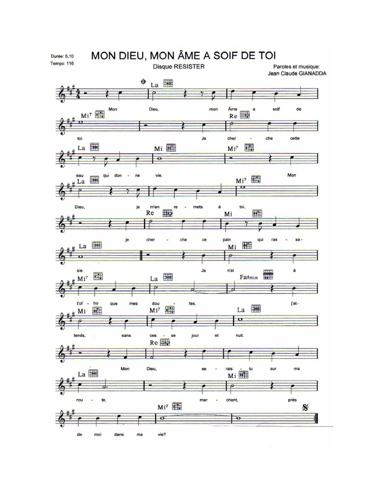 Mon Dieu Mon Ame A Soif de Toi | PDF