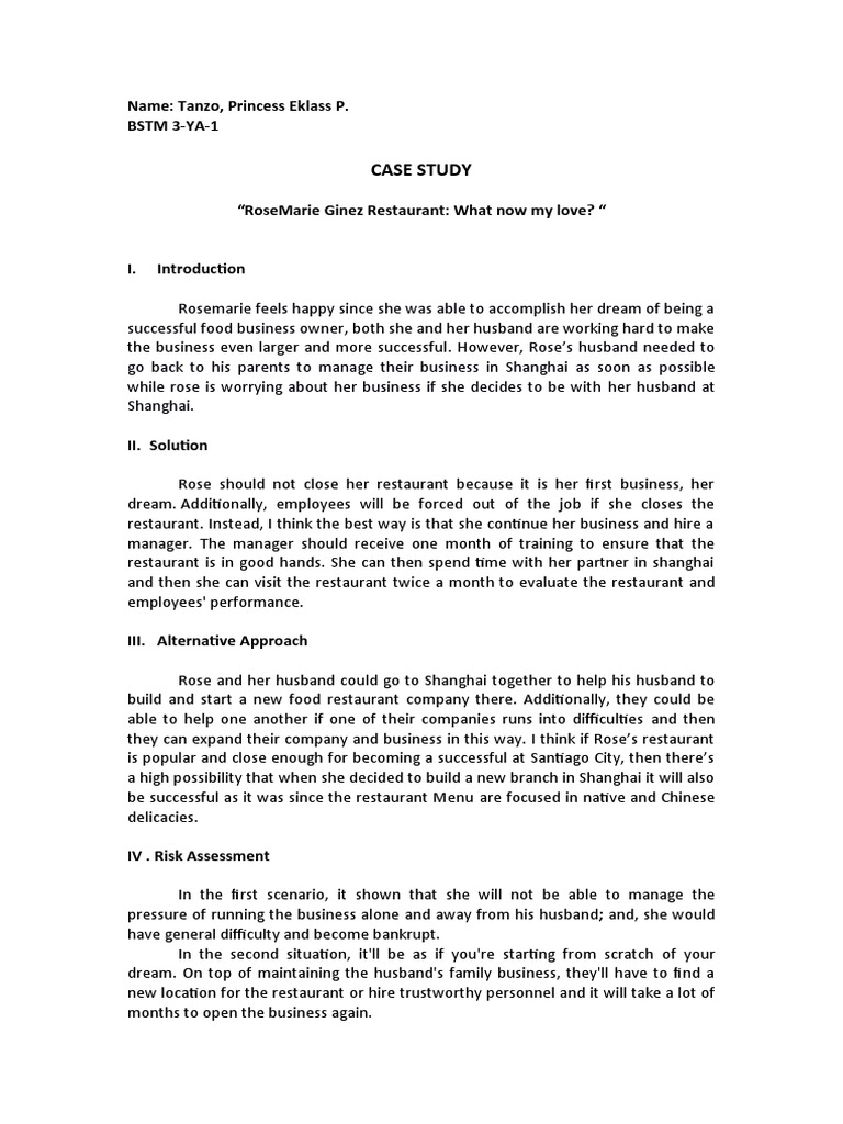 Tanzo Princess Case Study | PDF | Restaurants | Business