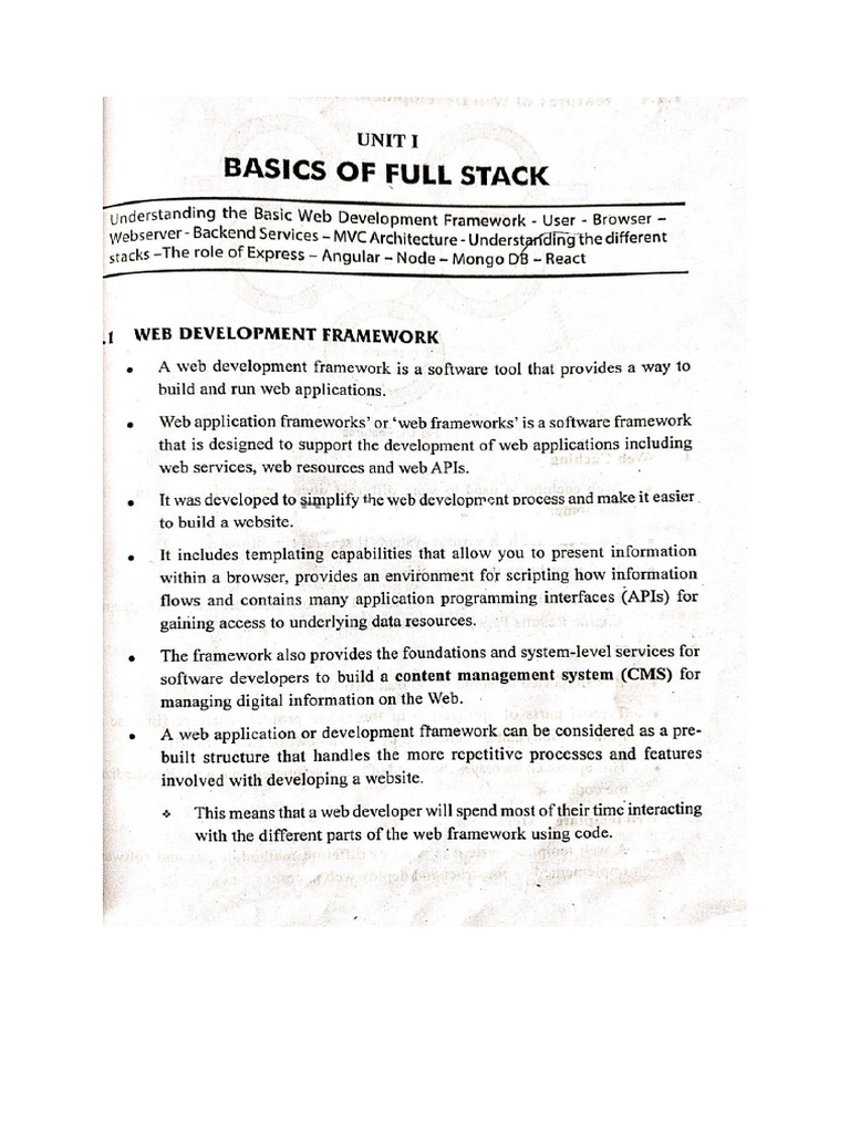 UNIT - 1 - Full Stack | PDF