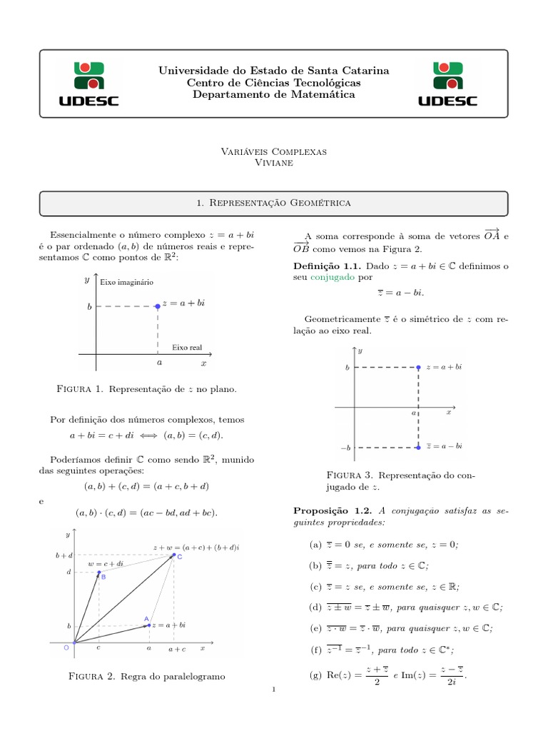 02 Representação Geométrica | PDF | Número complexo | Álgebra abstrata