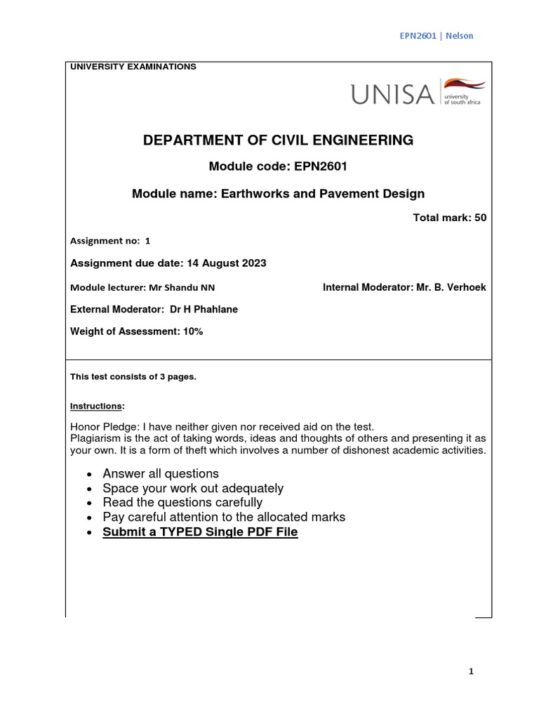 EPN2601 Assignment 1 REV1 | PDF