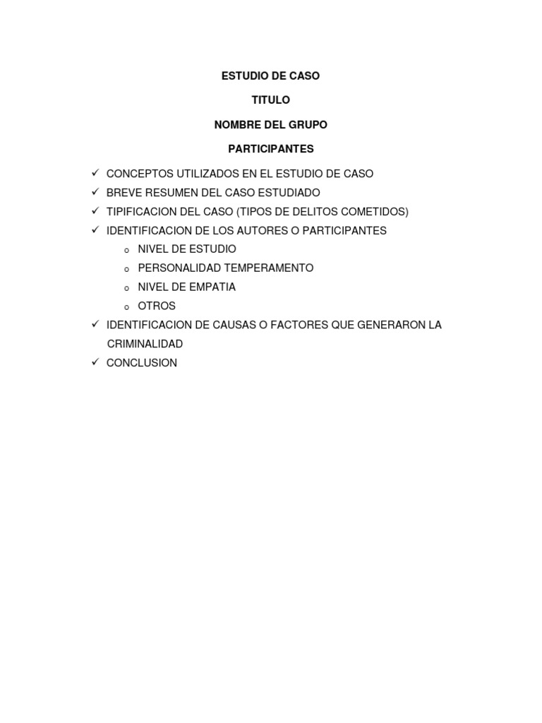 Estudio de Caso Estructura | PDF Estudio de Caso Estructura | PDF