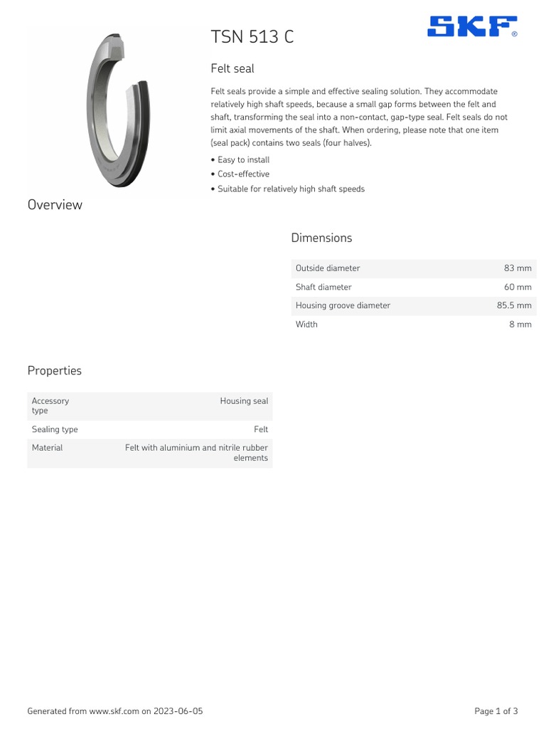 SKF TSN 513 C Specification | PDF | License | Business Law