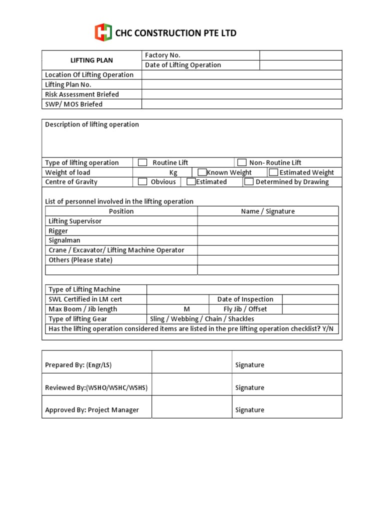 Lifting Plan | PDF | Safety | Crane (Machine)