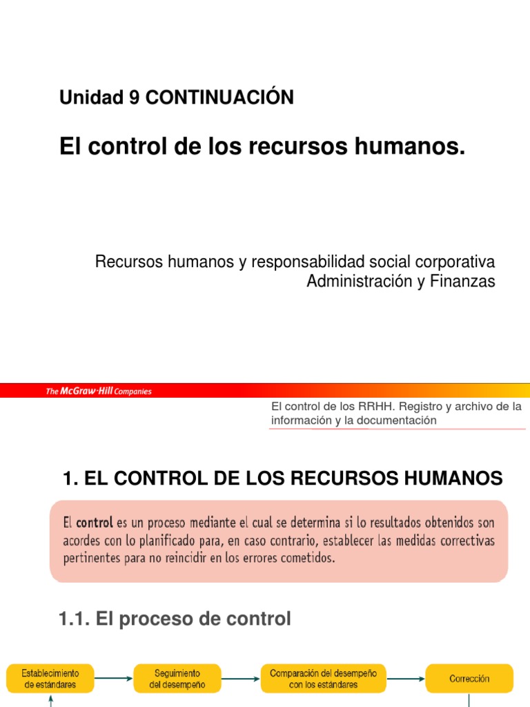 RRHH_Unidad_09_CONTINUACIÓN_Control de los RRHH | PDF | Internet ...