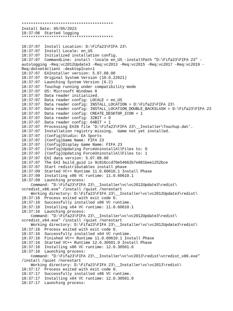 Install Log | PDF | Installation (Computer Programs) | Windows Registry