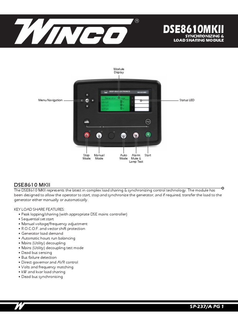 DSE8610 P | PDF | Power (Physics) | Electronics