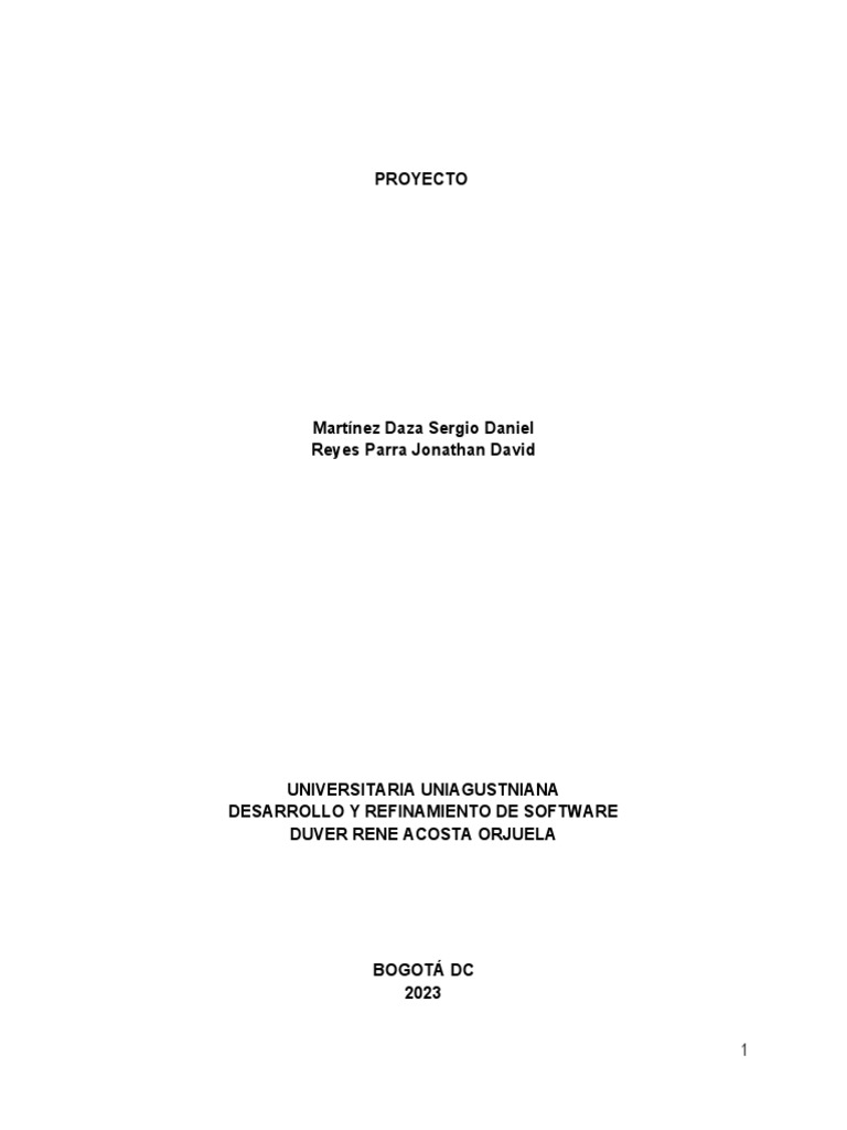 Documento Del Proyecto | PDF | Videojuegos | Lenguaje de programación