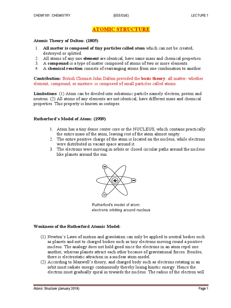 Atomic Structure and Quantum Theory Overview | PDF | Atoms | Emission ...