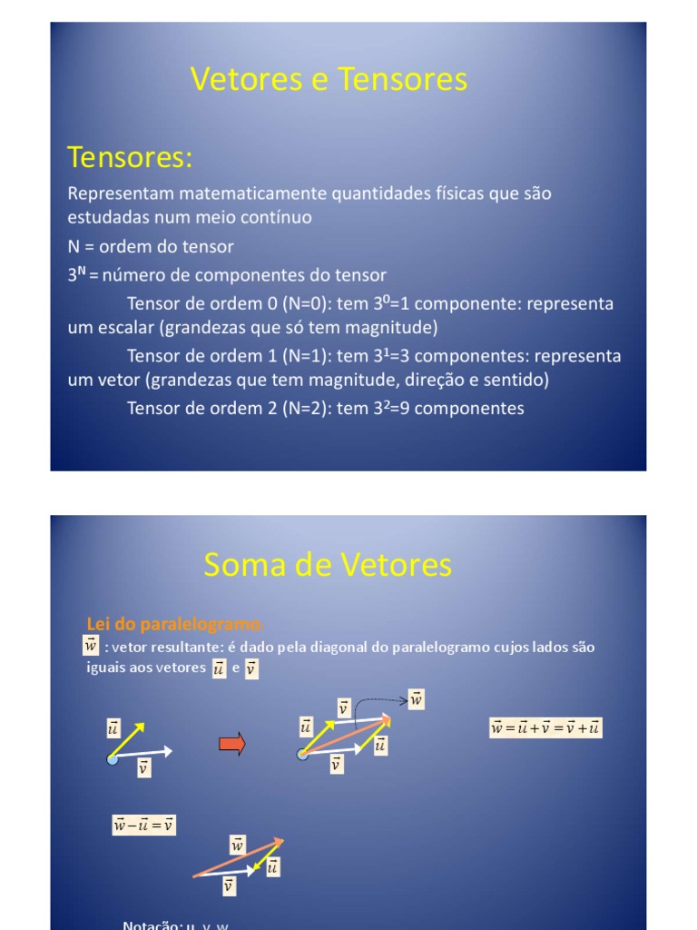 1 Vetores Tensores Transformao | PDF | Tensor | Vetor euclidiano