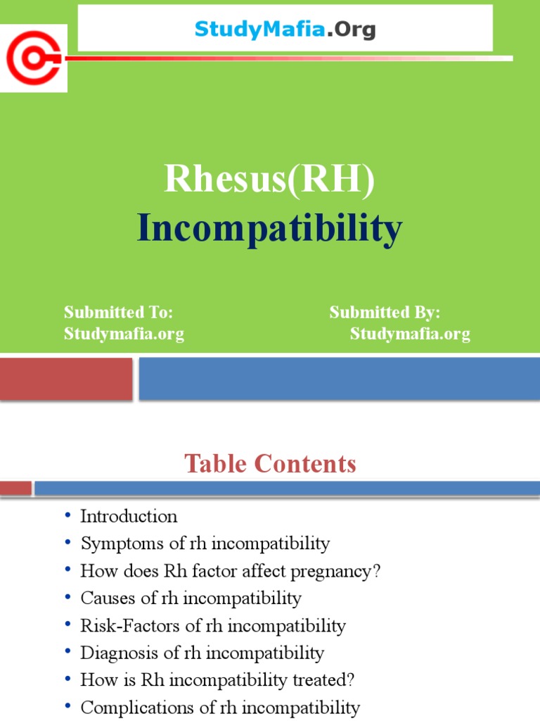 RH Incompatibility | PDF | Blood Type | Medicine
