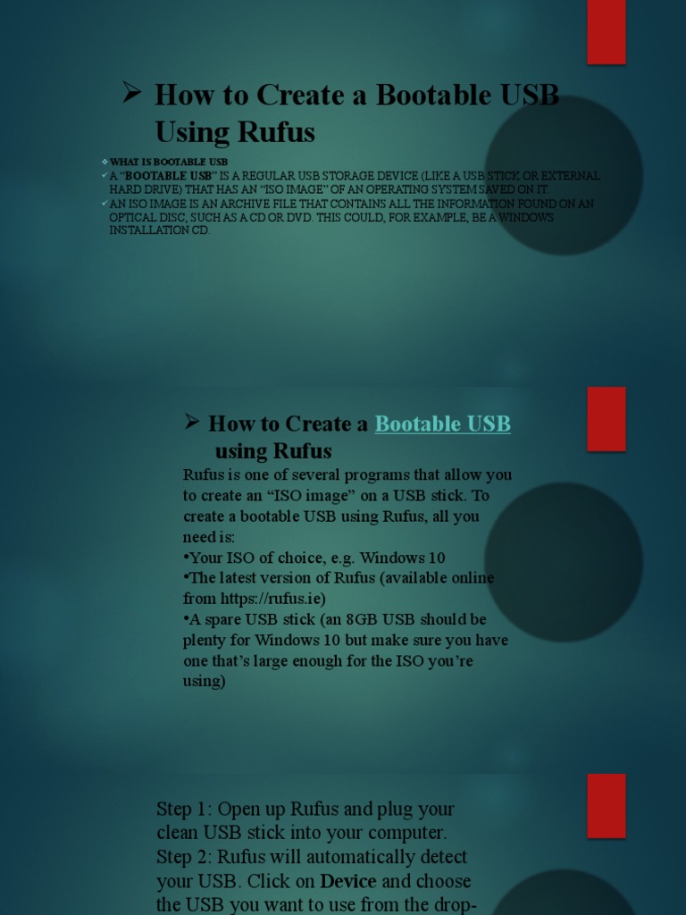 How To Create A Bootable USB Using Rufus. | PDF