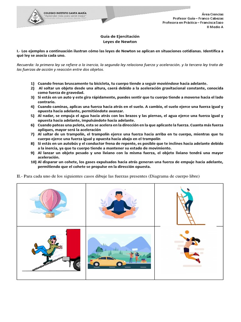 Ejercicios sobre Leyes de Newton | PDF | Fuerza | Las leyes del ...