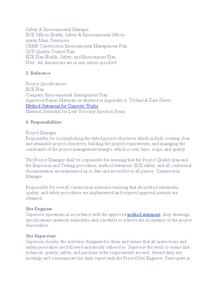 Structured Method Statement For Concrete Repair - 3 | PDF | Concrete ...