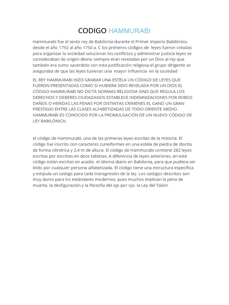 Codigo Hammurabi Pdf