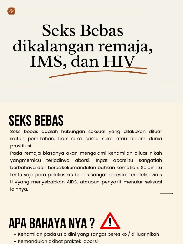 Seks Bebas Dikalangan Remaja, IMS, Dan HIV | PDF
