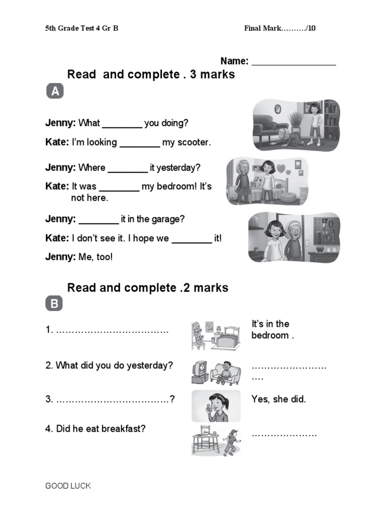 Grade 5 TEST 4 B | PDF