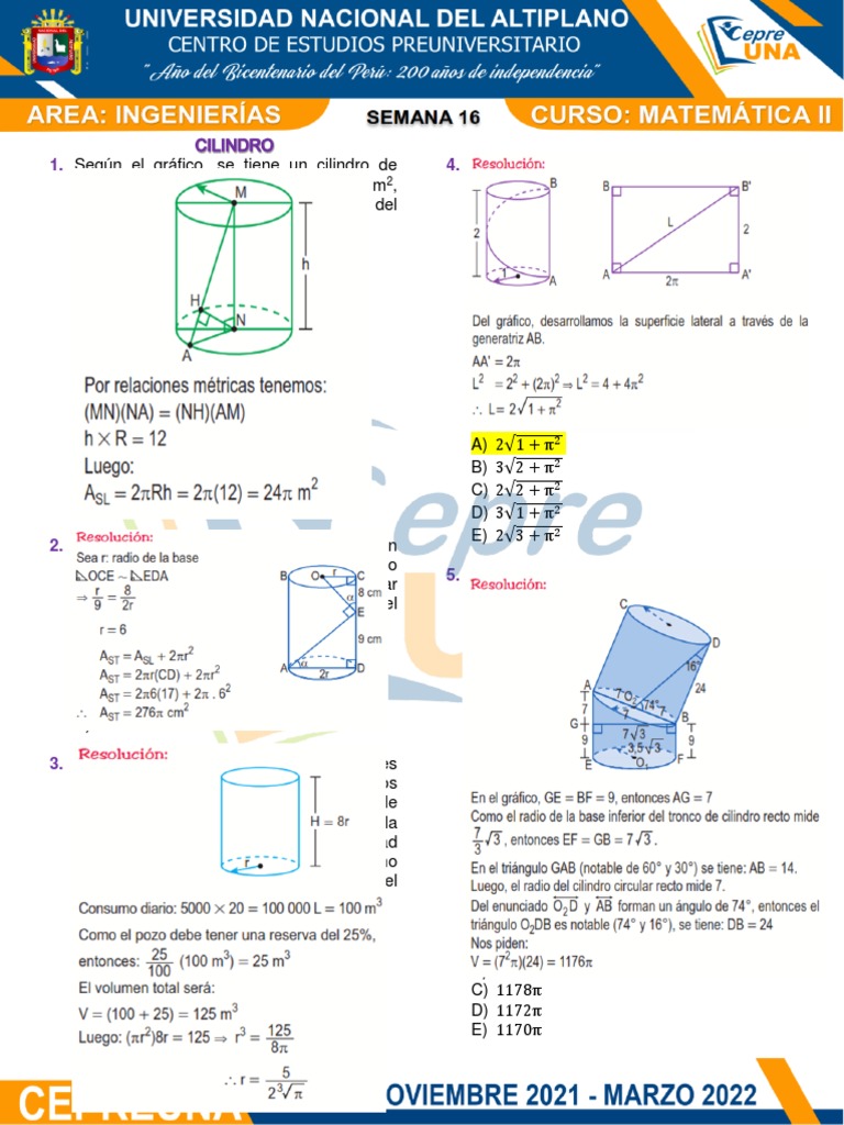 Semana 16 - Matematica II | PDF | Objetos geométricos | Matemática Elemental