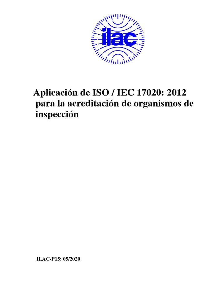 De-22 Ilacp15-2020 Aplicación de La Iso-Iec 17020 2012 para La Acreditación de Organismos de ...