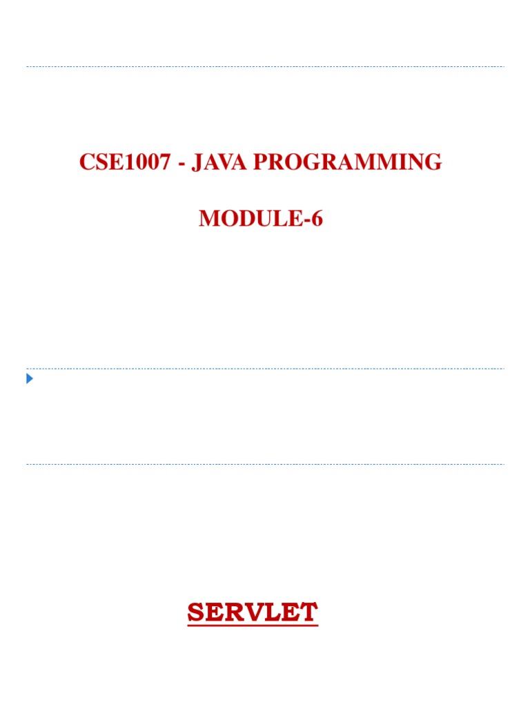 1.JAVA MODULE6 Servlet | PDF | Http Cookie | Software Development 1.JAVA MODULE6 Servlet | PDF | Http Cookie | Software Development