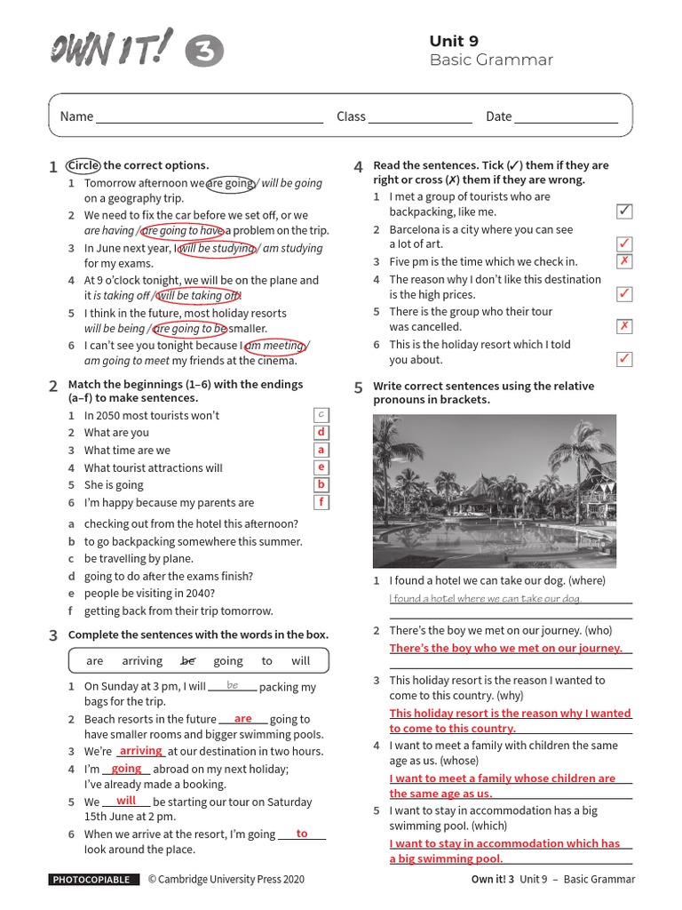 Basic Grammar Unit9 With Answers | PDF | Hotel | Resort
