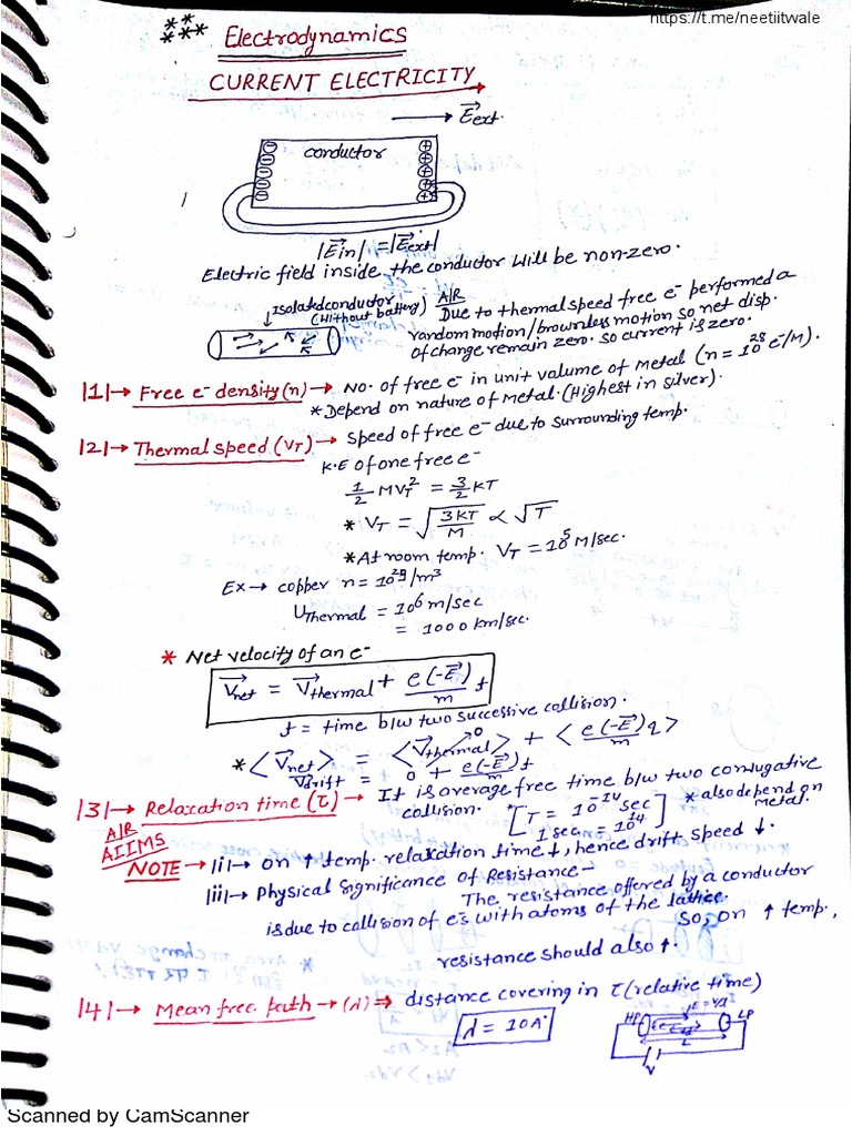 Current Electricity Handwritten Notes @coderguru - in | PDF | Home ...
