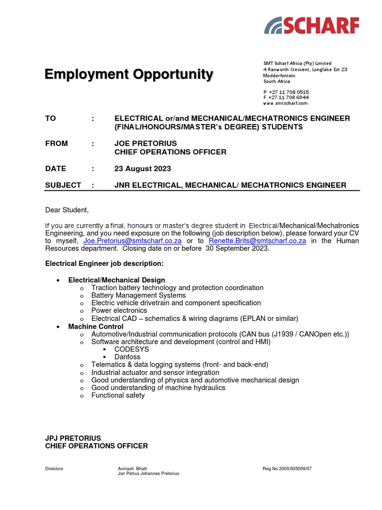 Memo Elect&Mechanical Eng | Download Free PDF | Mechanical Engineering ...