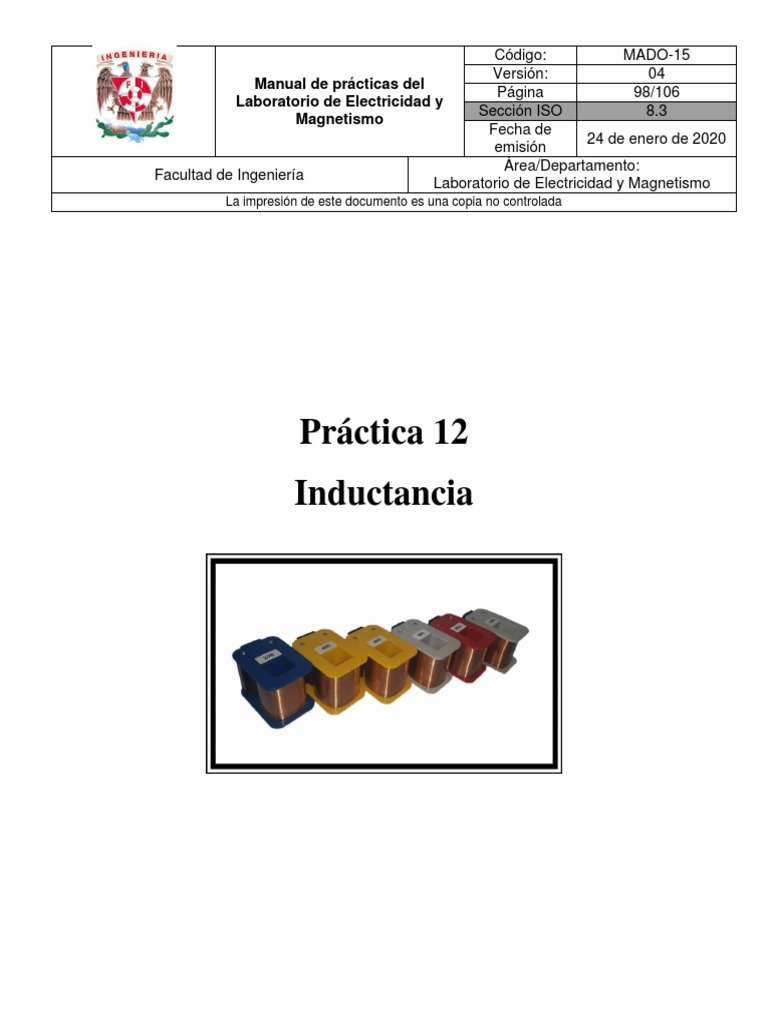 Practica 12 | PDF | Inductor | Inductancia