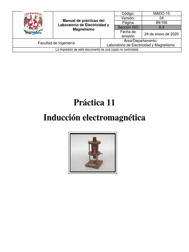 Practica 11 | PDF | Inducción electromagnética | Inductor
