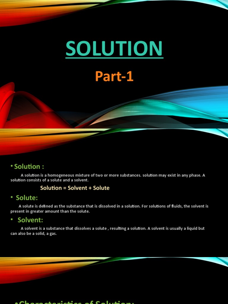 Solution (Part 1) | PDF | Solubility | Concentration