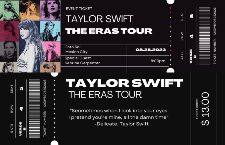 Boletos Editable Taylor Swift | PDF