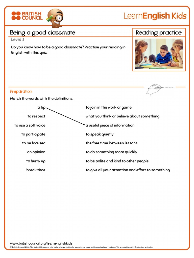Tips for Being a Good Classmate | PDF | Language Arts & Discipline ...