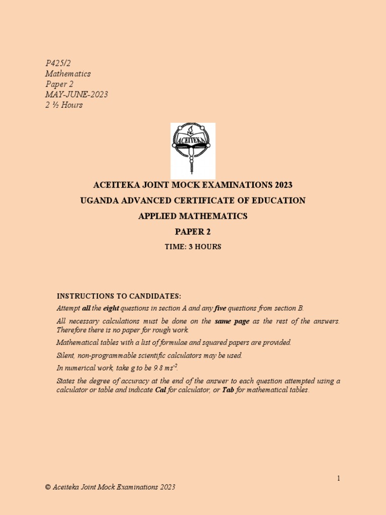 s6 Aceiteka 2023maths P2 | Download Free PDF | Significant Figures ...