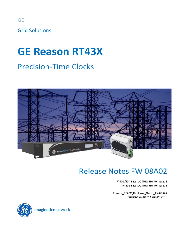 GE Reason RT43X Release Notes FW08A02 | PDF