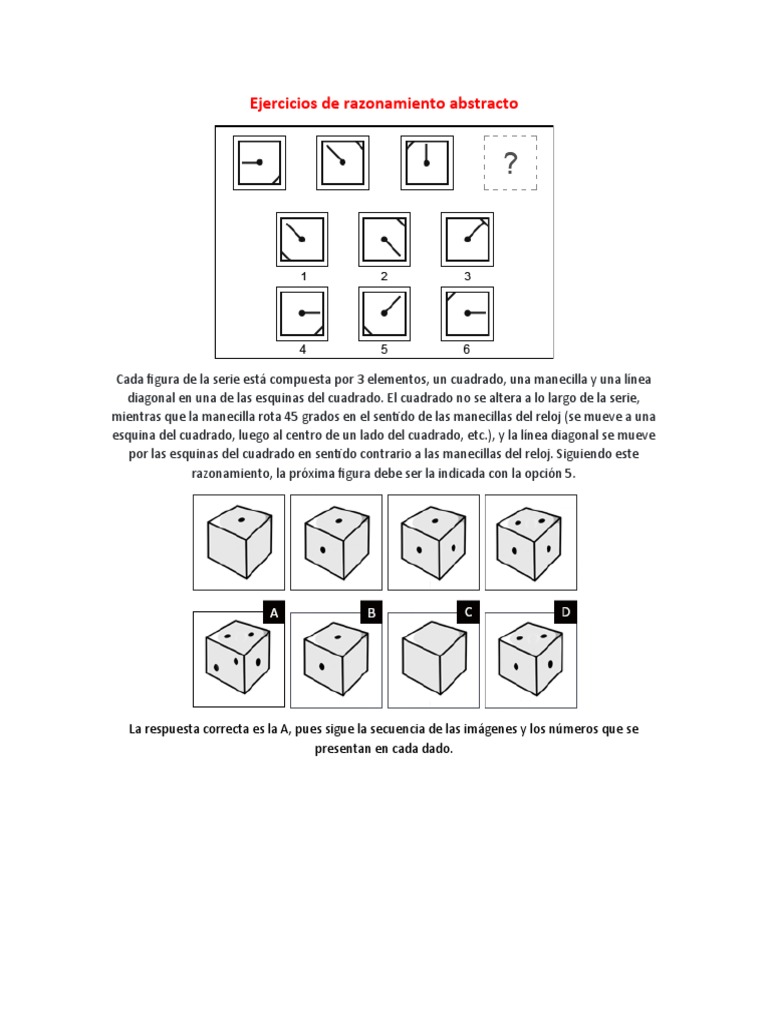 Ejercicios de Razonamiento Abstracto | PDF