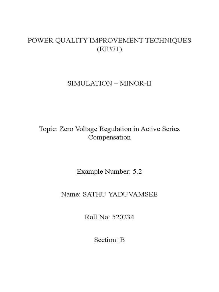 Power Quality Improvement Techniques | PDF | Electrical Impedance | Inductance