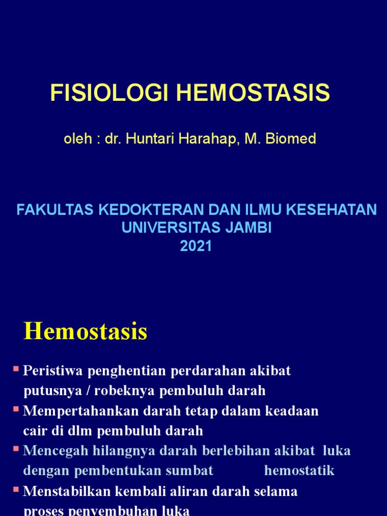 Fisiologi Hemostasis | PDF