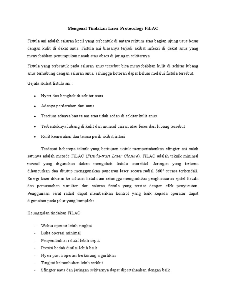 Mengenal Tindakan Laser Protocology Filac | PDF