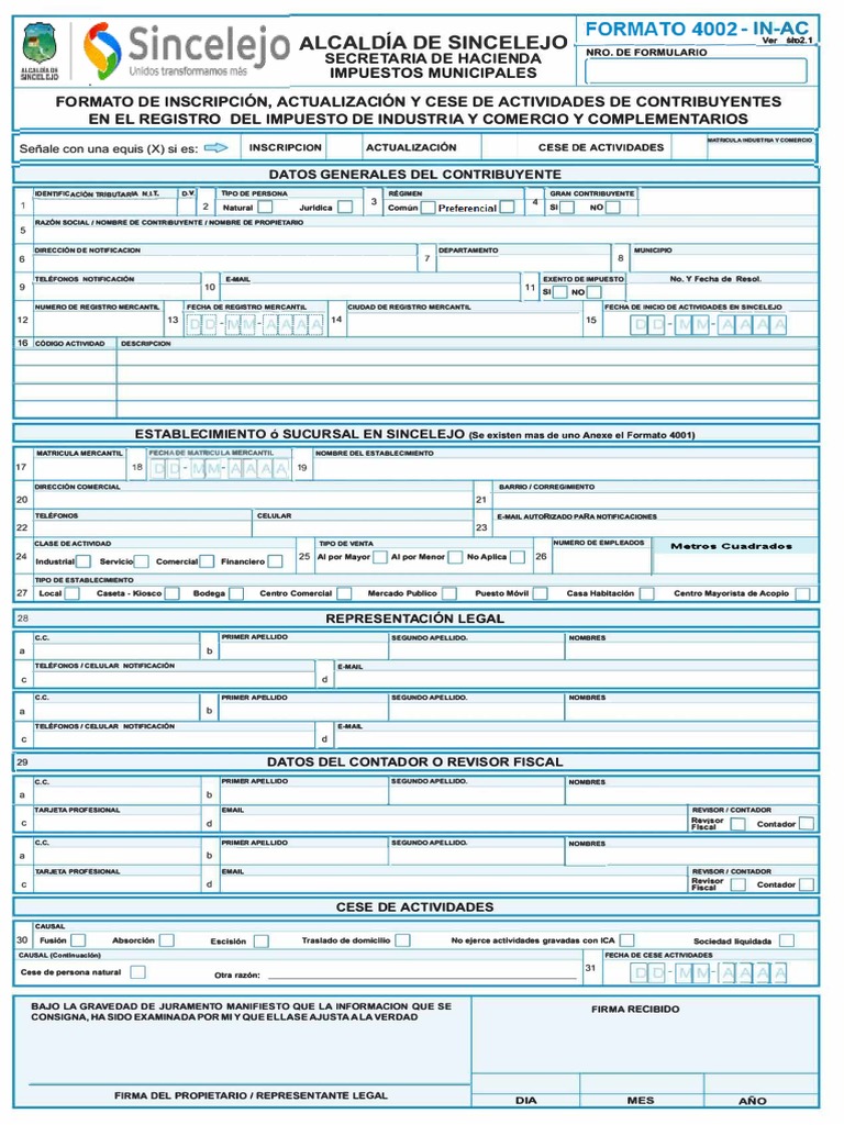 Formato 4002 - In-Ac - Novedades | PDF