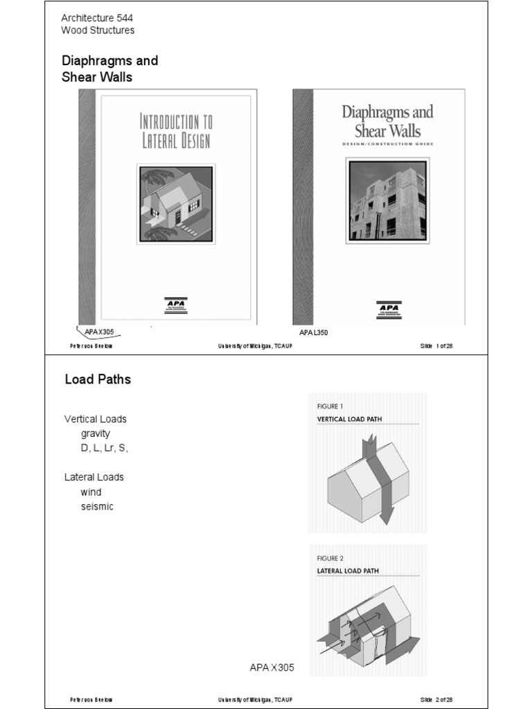 Wood Structures: Diaphragms & Shear Walls | PDF | Truss | Framing ...