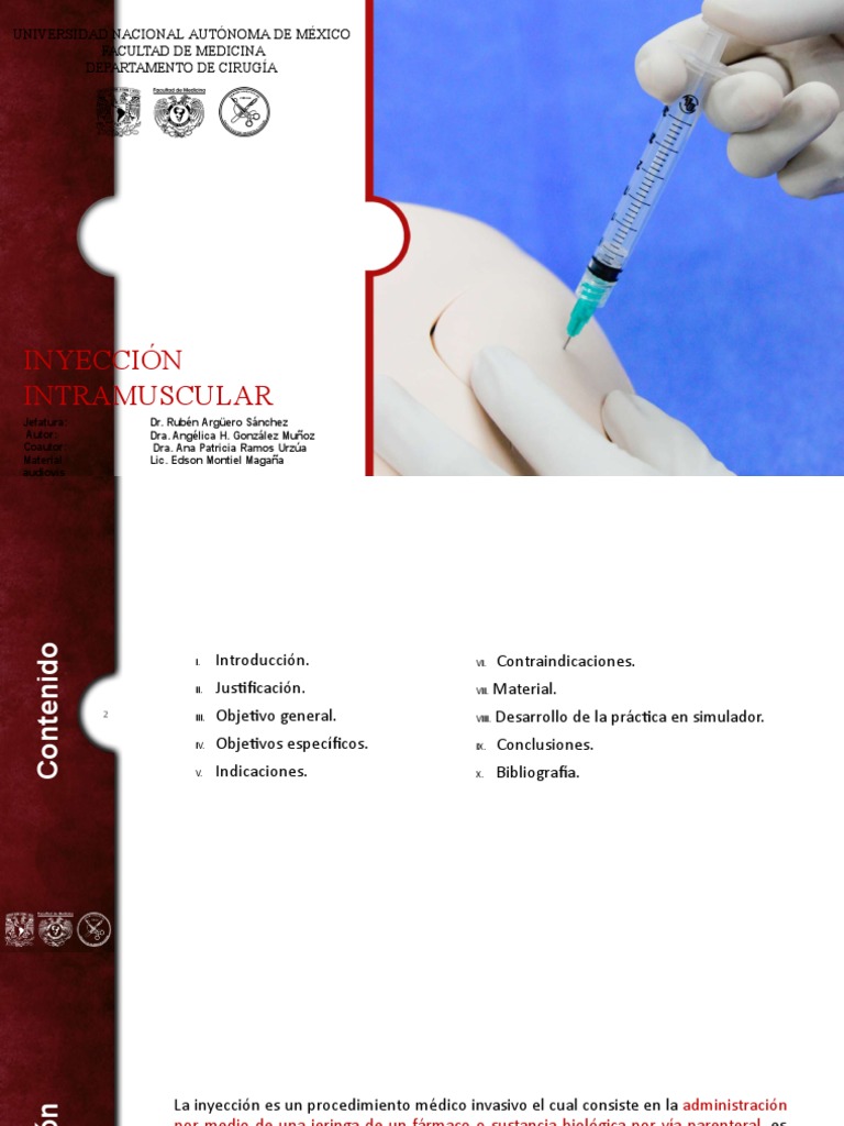 Práctica Inyección Intramuscular | PDF | Inyección (medicina ...