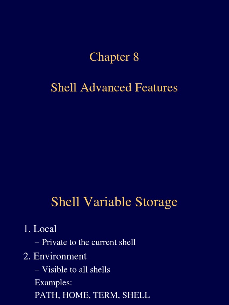 Shell Advanced Features | PDF | Command Line Interface | Computer Data