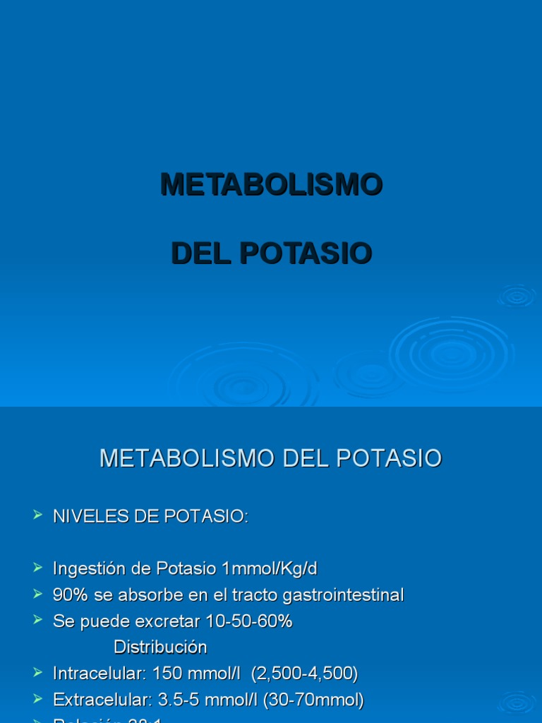 4.metabolismo Del Potasio | PDF | Potasio | Química