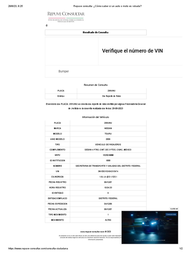 Repuve Consulta - ¿Cómo Saber Si Un Auto o Moto Es Robada | PDF | Industria automotriz | Coches ...
