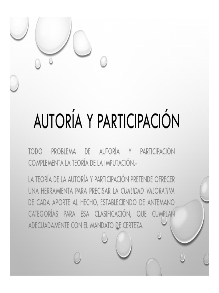 Autoría y Participación Penal | PDF