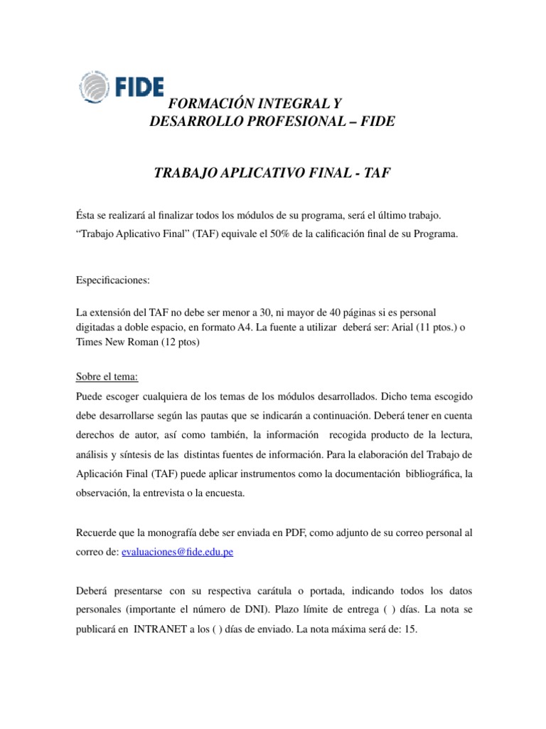 Pautas Del Taf | PDF | Citación